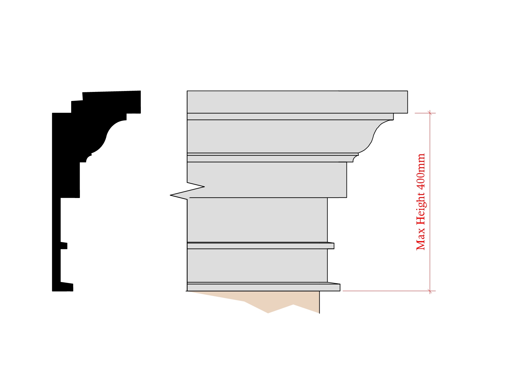 Burlington Cornice | Elegant Parapet Cornice for Modern Orangeries