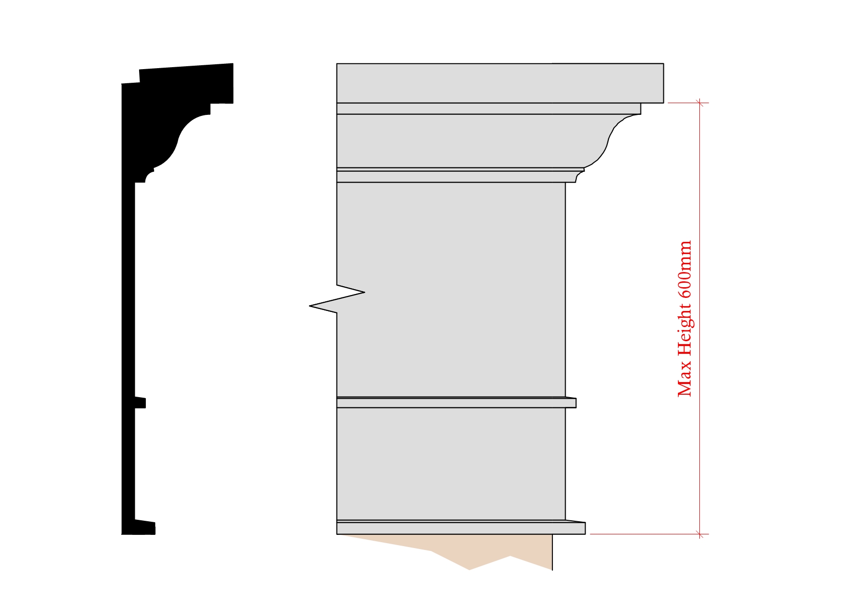 Berrington Plus Cornice | Decorative Parapet Cornice for Orangeries